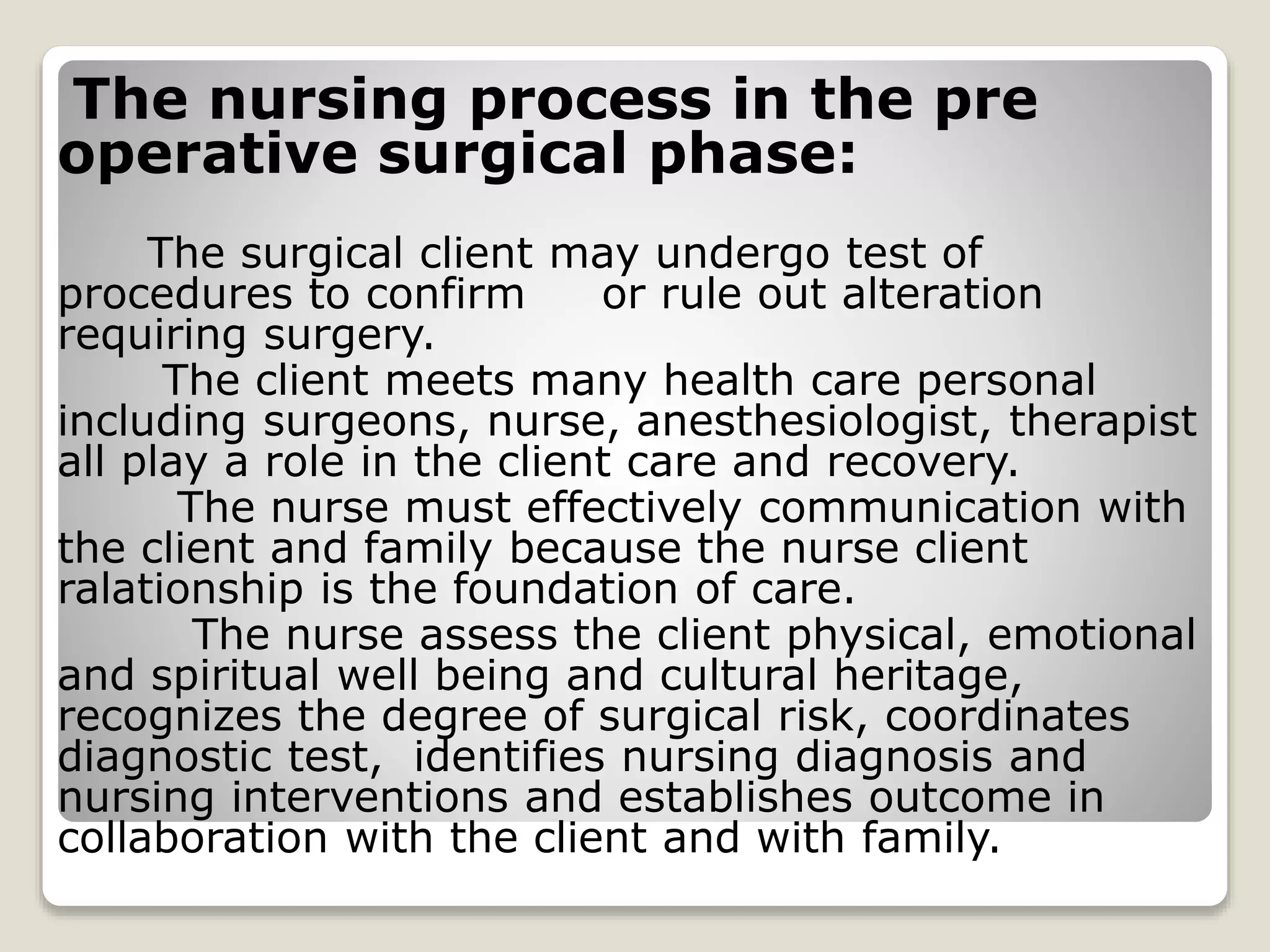 Pre operative and post operative care | PPTX