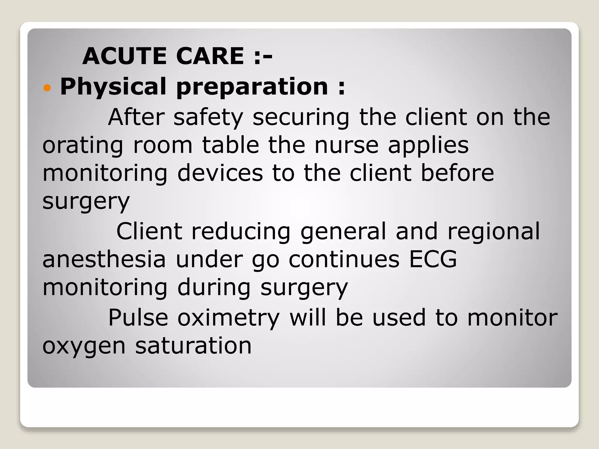 Pre operative and post operative care | PPTX