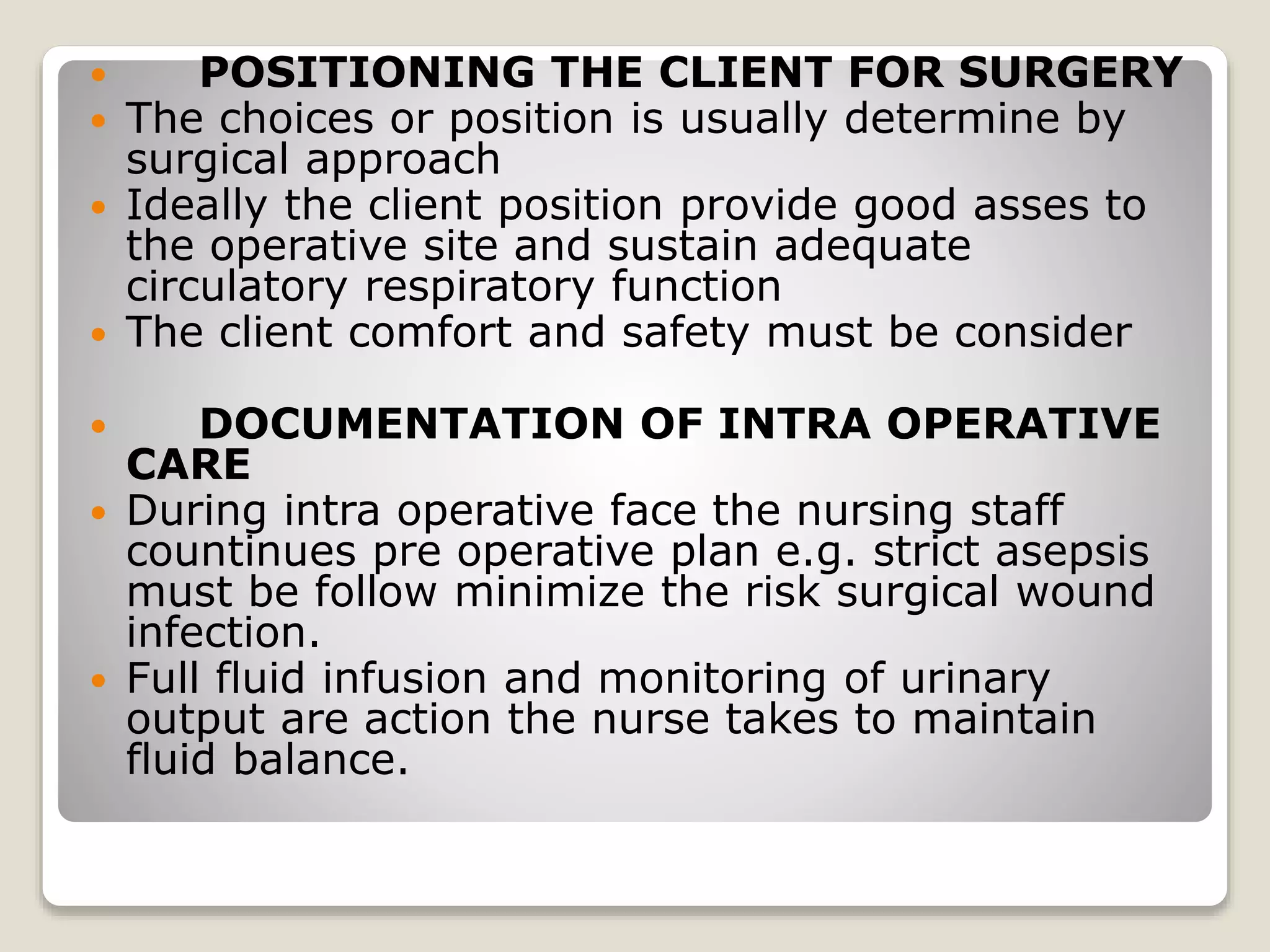 Pre operative and post operative care | PPTX