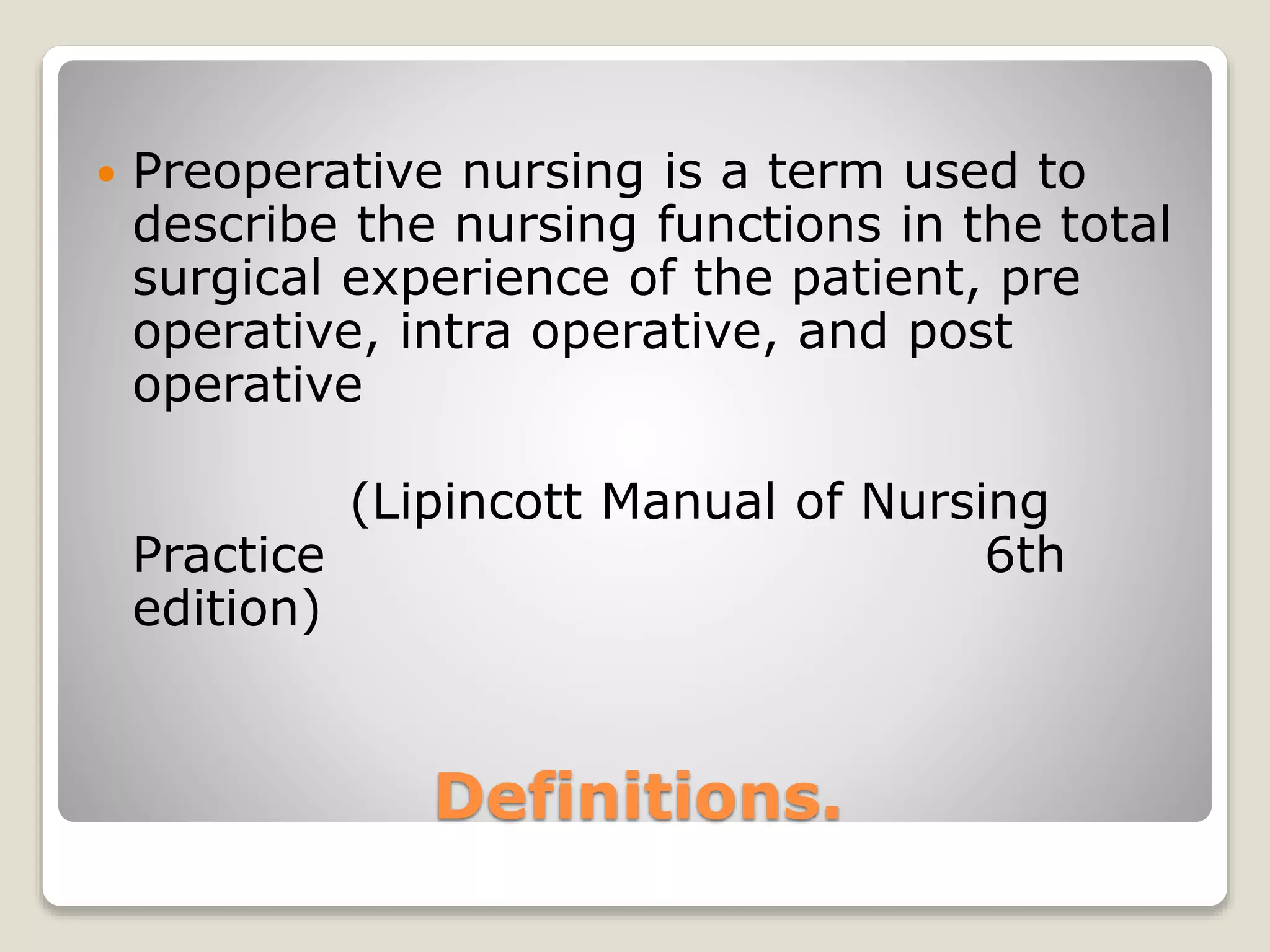 Pre operative and post operative care | PPTX