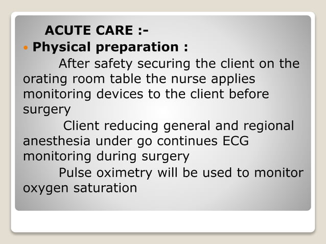 Pre operative and post operative care | PPTX | Lung and Respiratory ...