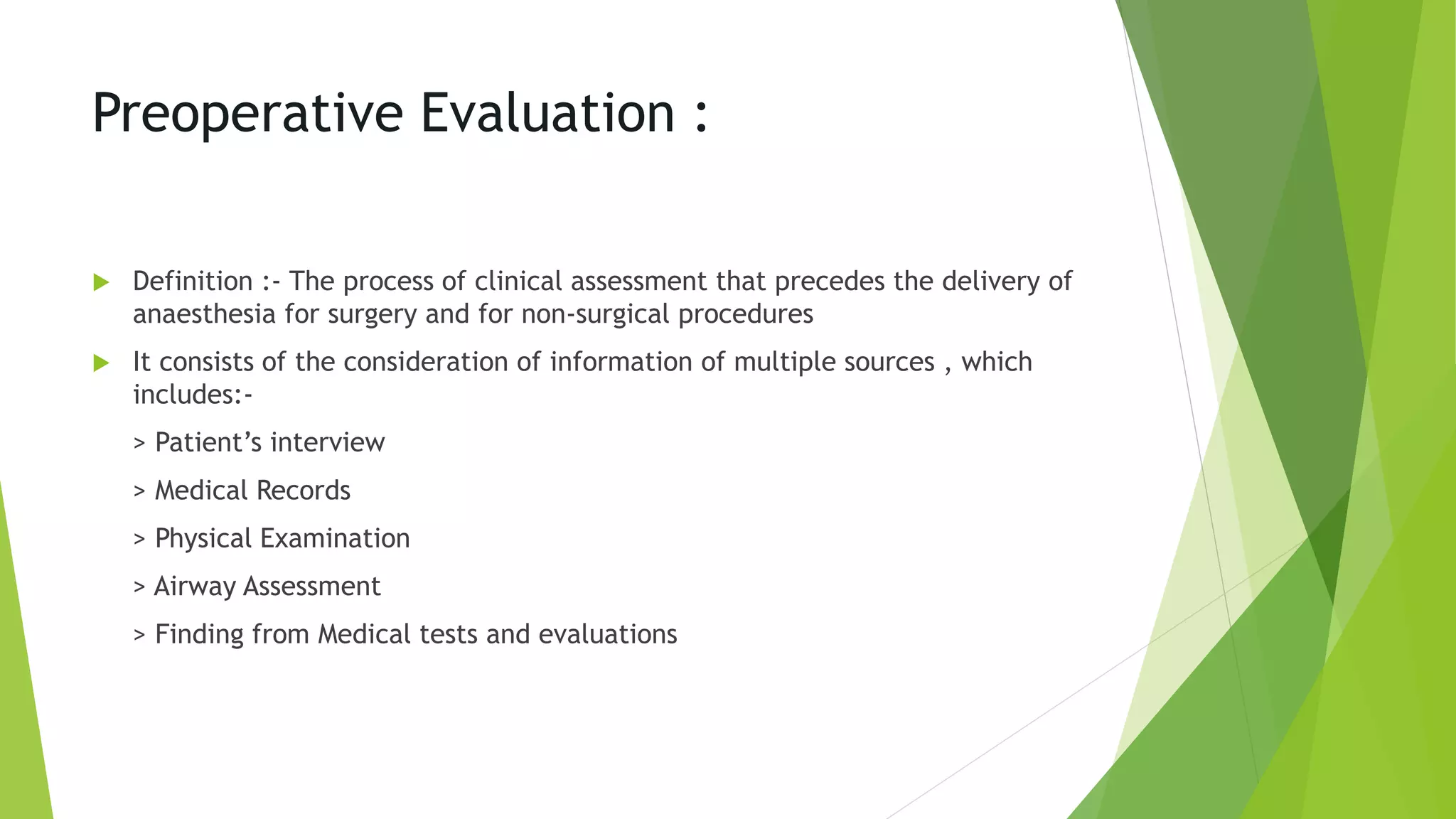Preoperative assesment and premedication | PPTX