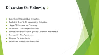 Preoperative assesment and premedication | PPTX
