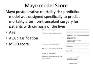 Pre operative assessment & optimization in CLD for non transplant ...