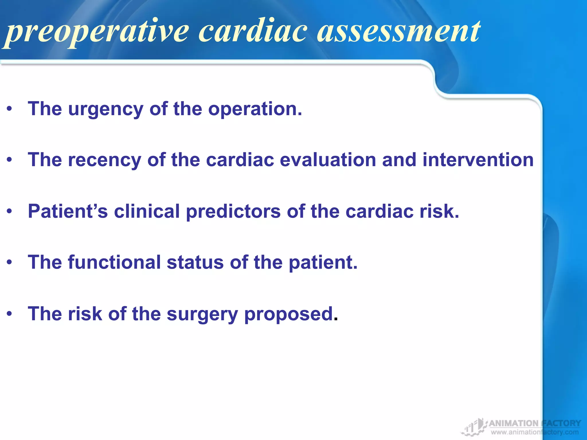 Preoperative cardiacassessment | PDF
