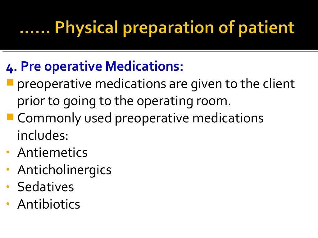 Preoperative care