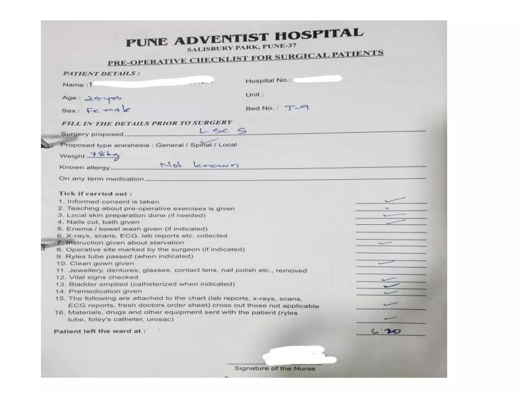 Pre operative checklist | PPTX