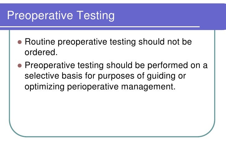 Preoperative Evaluation Preoperative Evaluation
