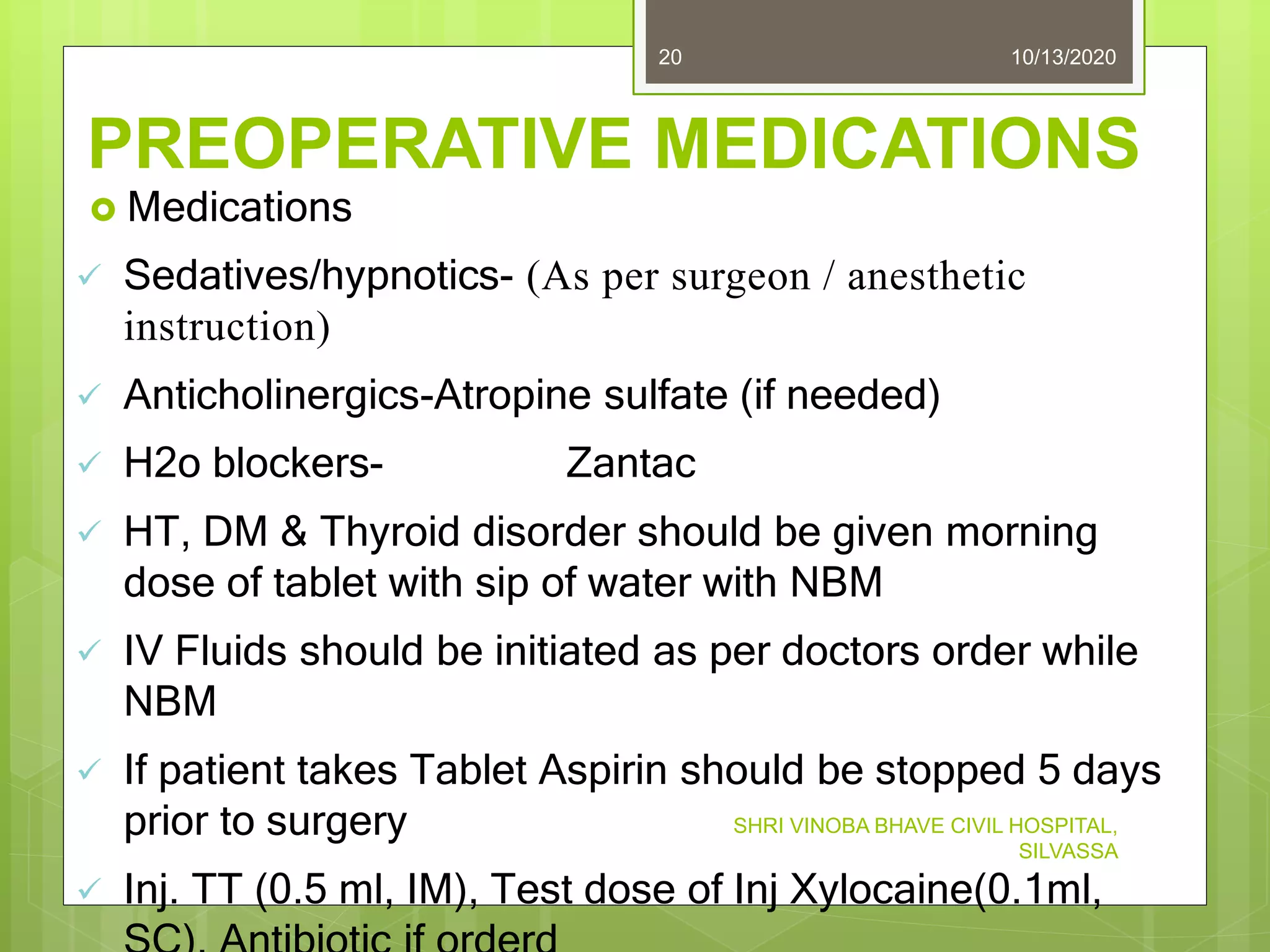 Preoperative & Intraoperative nursing care | PPT