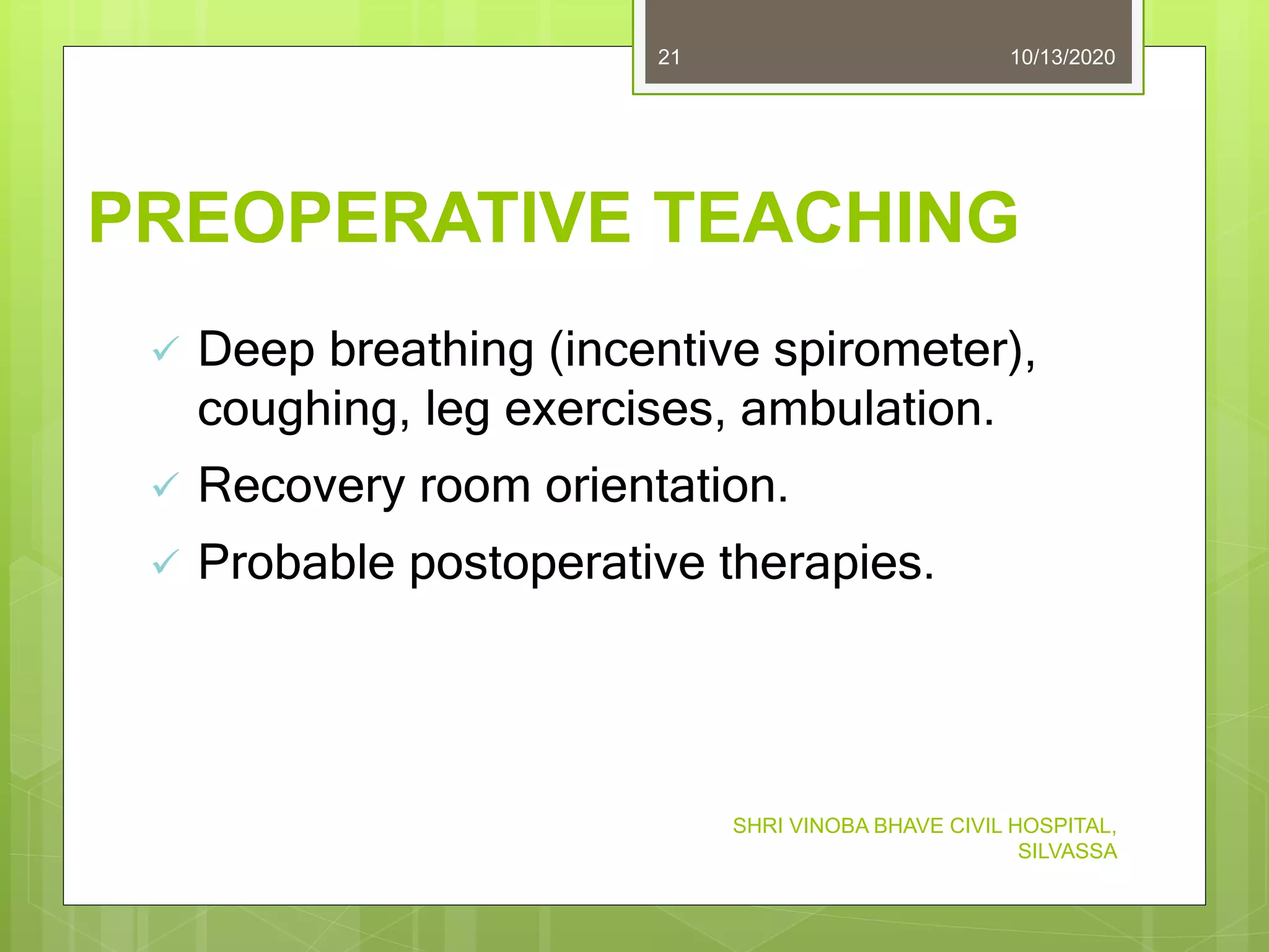 Preoperative & Intraoperative nursing care | PPT
