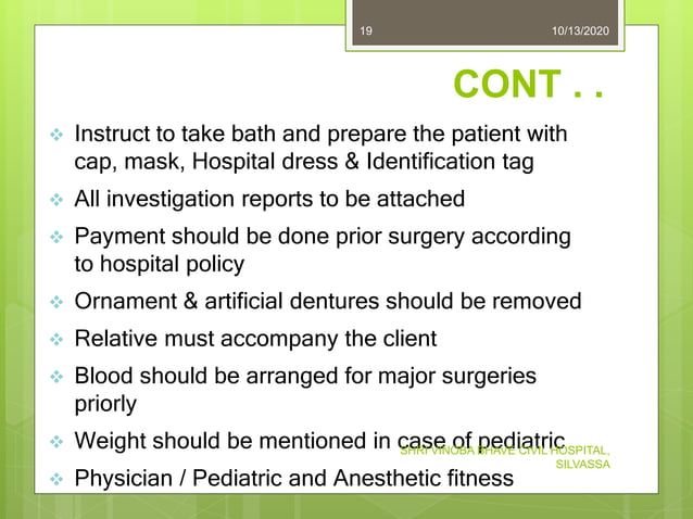 Preoperative & Intraoperative nursing care | PPT