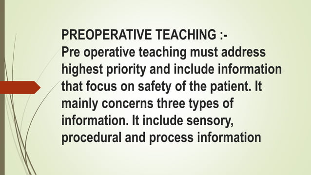 Preoperative investigation and preoperative teaching | PPTX