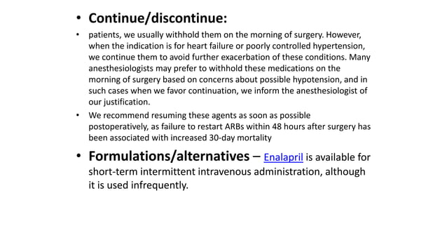 Preoperative medication management | PPTX