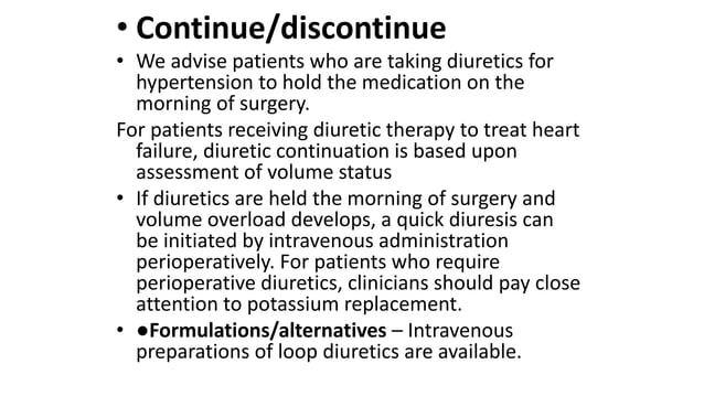 Preoperative medication management | PPTX