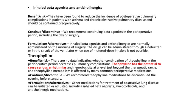 Preoperative medication management | PPTX