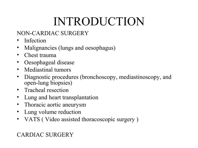 Preoperative optimization in thoracic surgery | PPT | Lung and ...