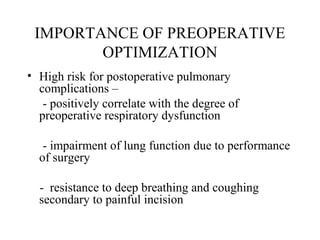 Preoperative optimization in thoracic surgery | PPT