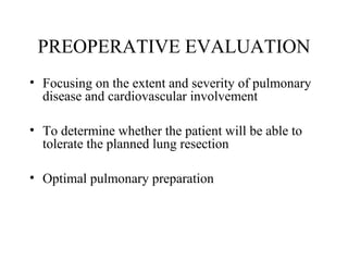 Preoperative optimization in thoracic surgery | PPT