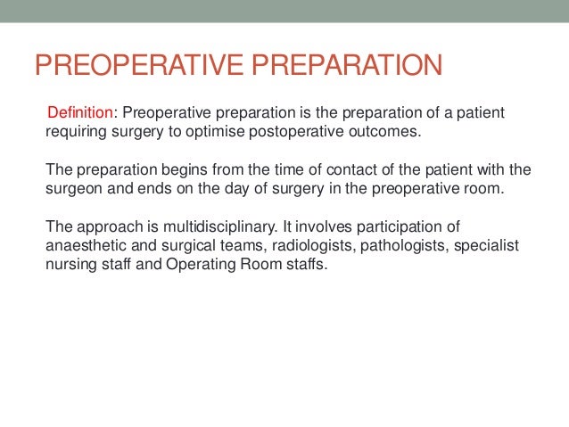 Preoperative preparation