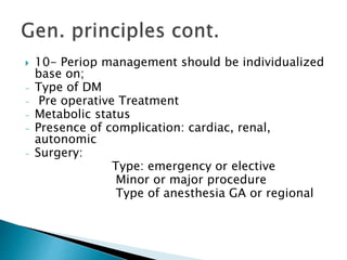 Preoperative preparation of diabetes patient | PPTX