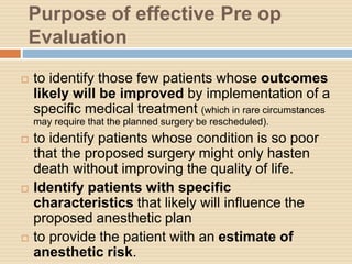 Preoperative Evaluation of a patient | PPTX