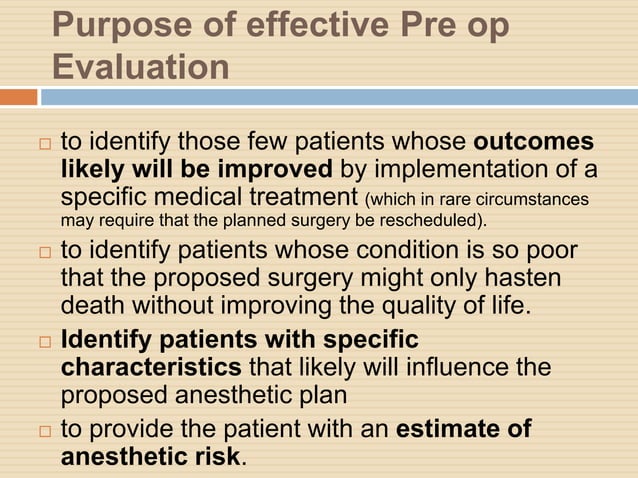 Preoperative Evaluation of a patient | PPTX