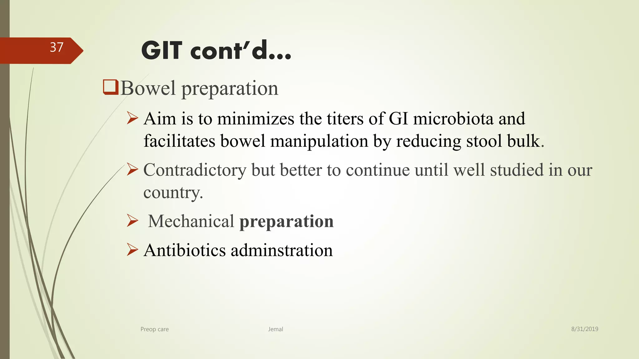 Preop preparation | PPTX