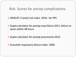 Preop pulmolary risk assessment - Anaesthesia | PPTX | Lung and ...