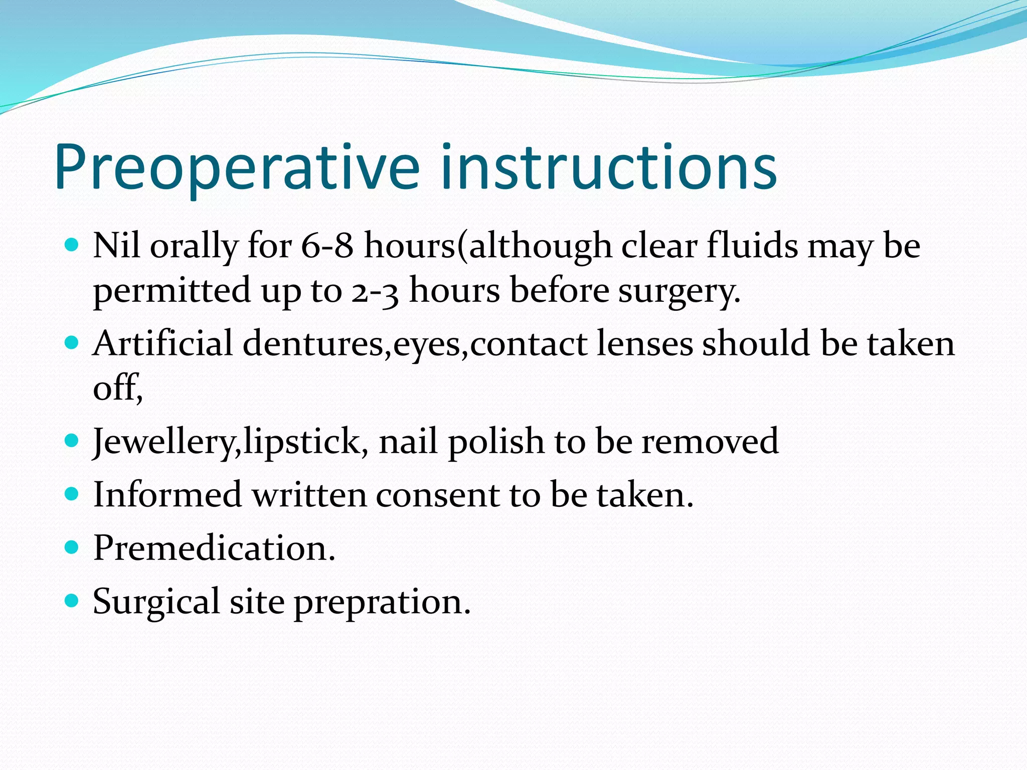 Pre operative care by umar tariq | PPTX
