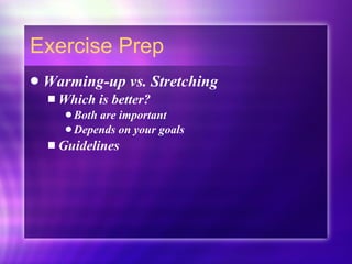 Prep, Rest And Recovery Workshop | PPT