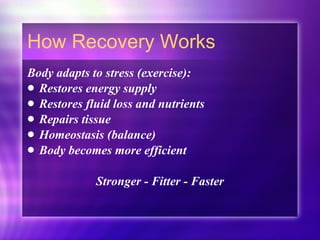 Prep, Rest And Recovery Workshop | PPT
