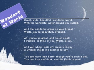 Prep 1 "Great Wonderful World" Poem | PPT