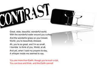 Prep 1 "Great Wonderful World" Poem | PPT