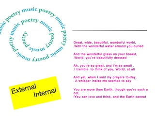 Prep 1 "Great Wonderful World" Poem | PPT