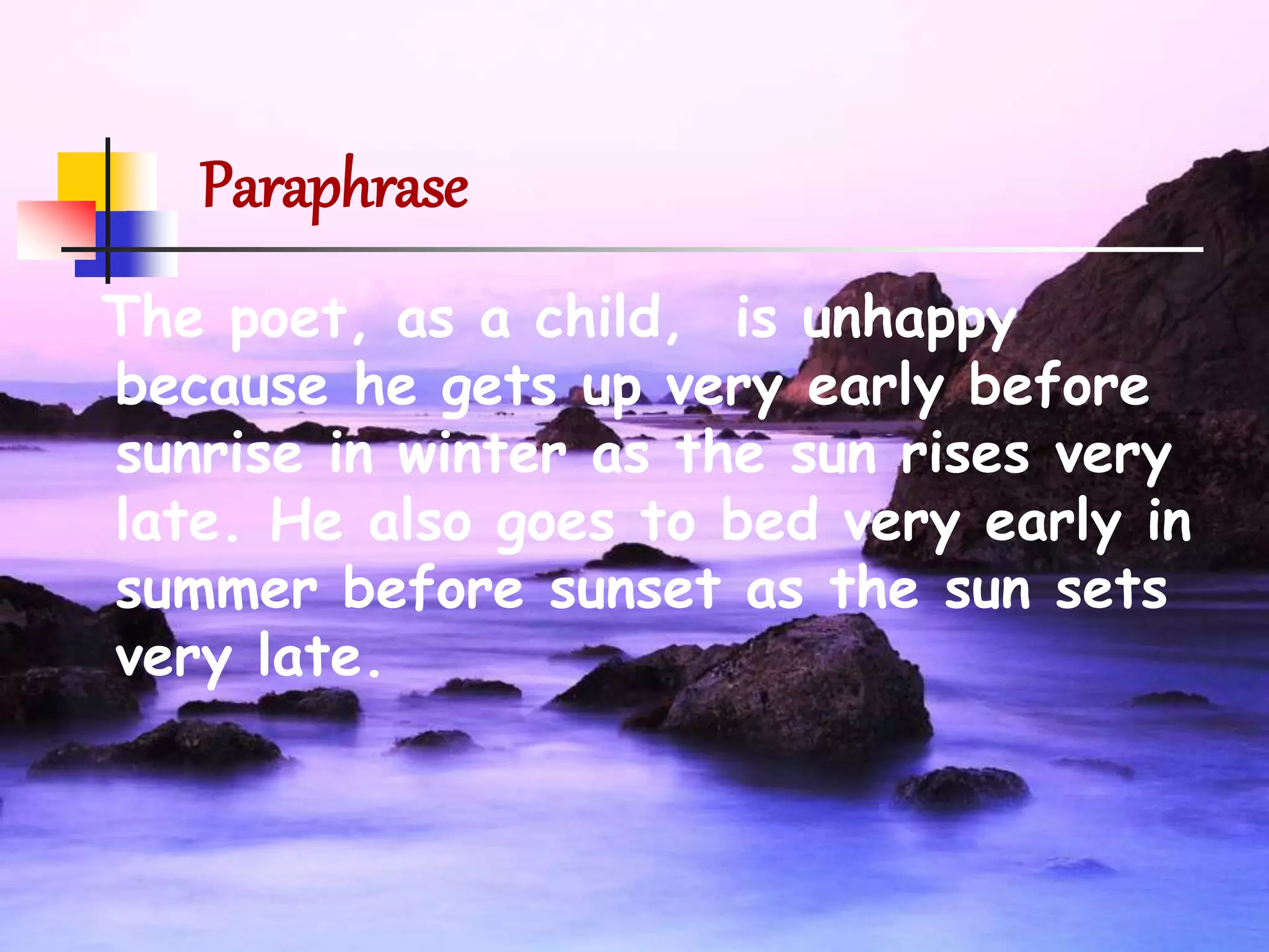 Prep 2: "Bed in Summer" | PPT