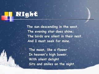 Prep 2: "Night" Poem | PPT