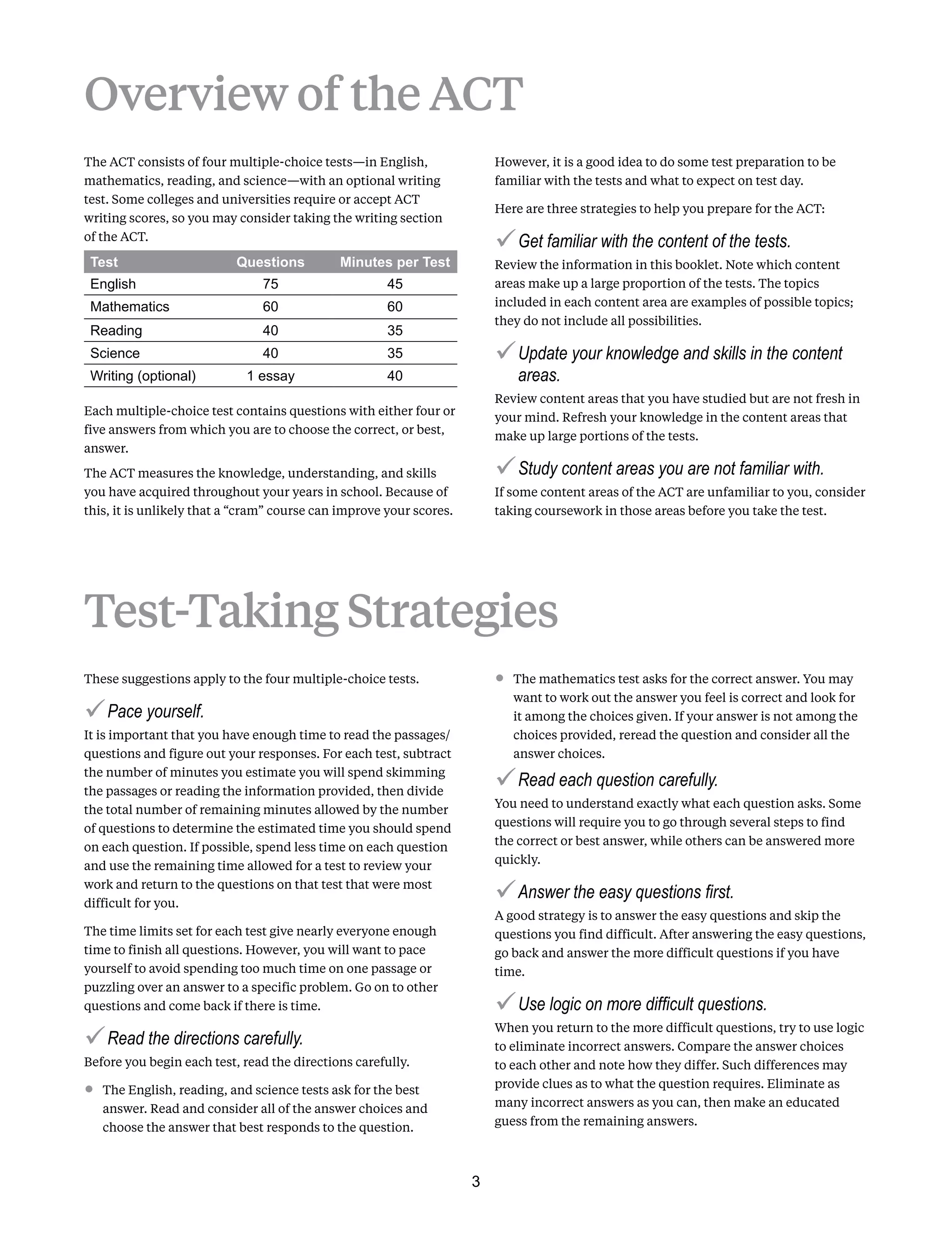 ACT Practice Test 2018 | 2019 | PDF