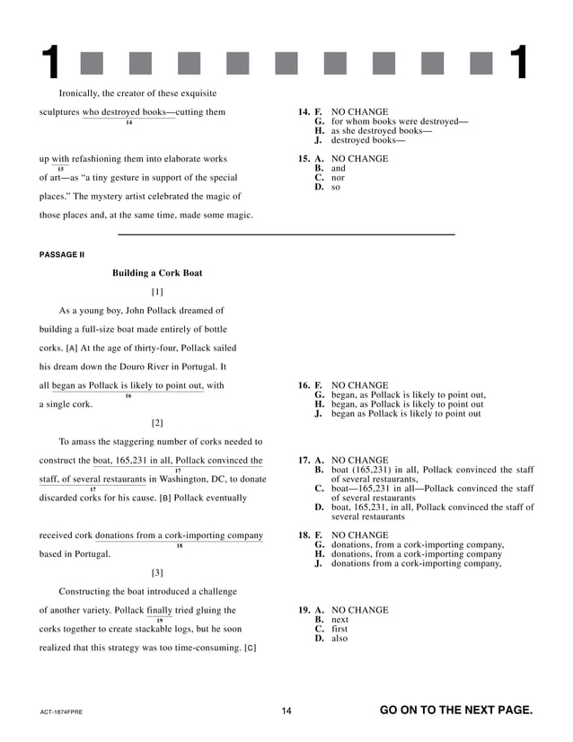 ACT Practice Test 2018 | 2019 | PDF