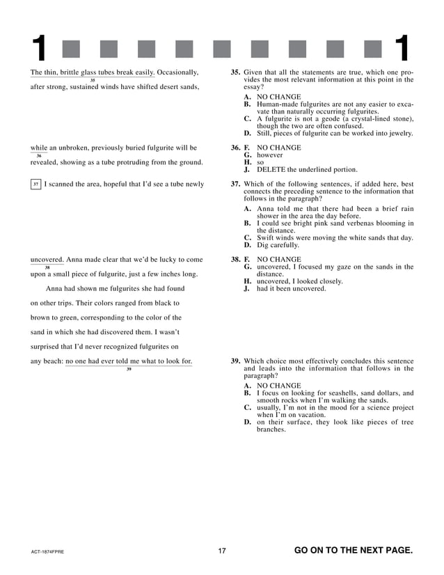 ACT Practice Test 2018 | 2019 | PDF