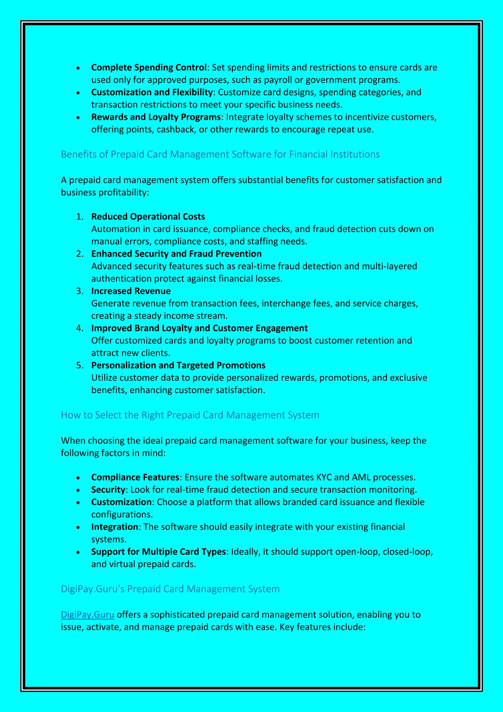 Prepaid Card Management System For Financial Institutions | PDF