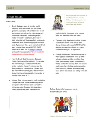 All about Credit Cards | DOC
