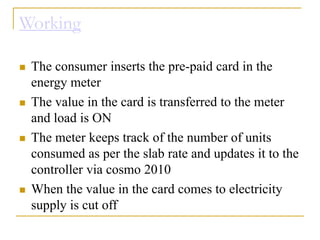 Prepaid Energy Meter using Smart Cards | PPT