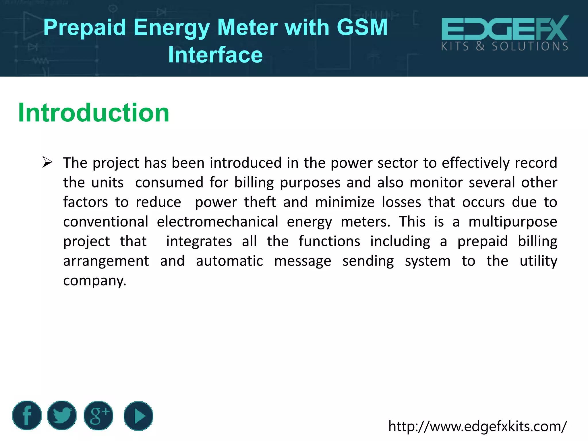 Prepaid energy meter with gsm interface | PPTX