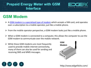 Prepaid energy meter with gsm interface | PPT