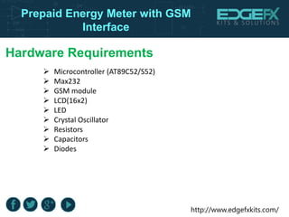 Prepaid energy meter with gsm interface | PPT