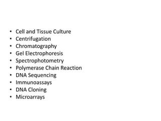 Prep and Modern Bio Techniques | PPTX