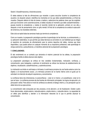 Preparación Psicológica con Atletas de Alto Rendimiento | PDF