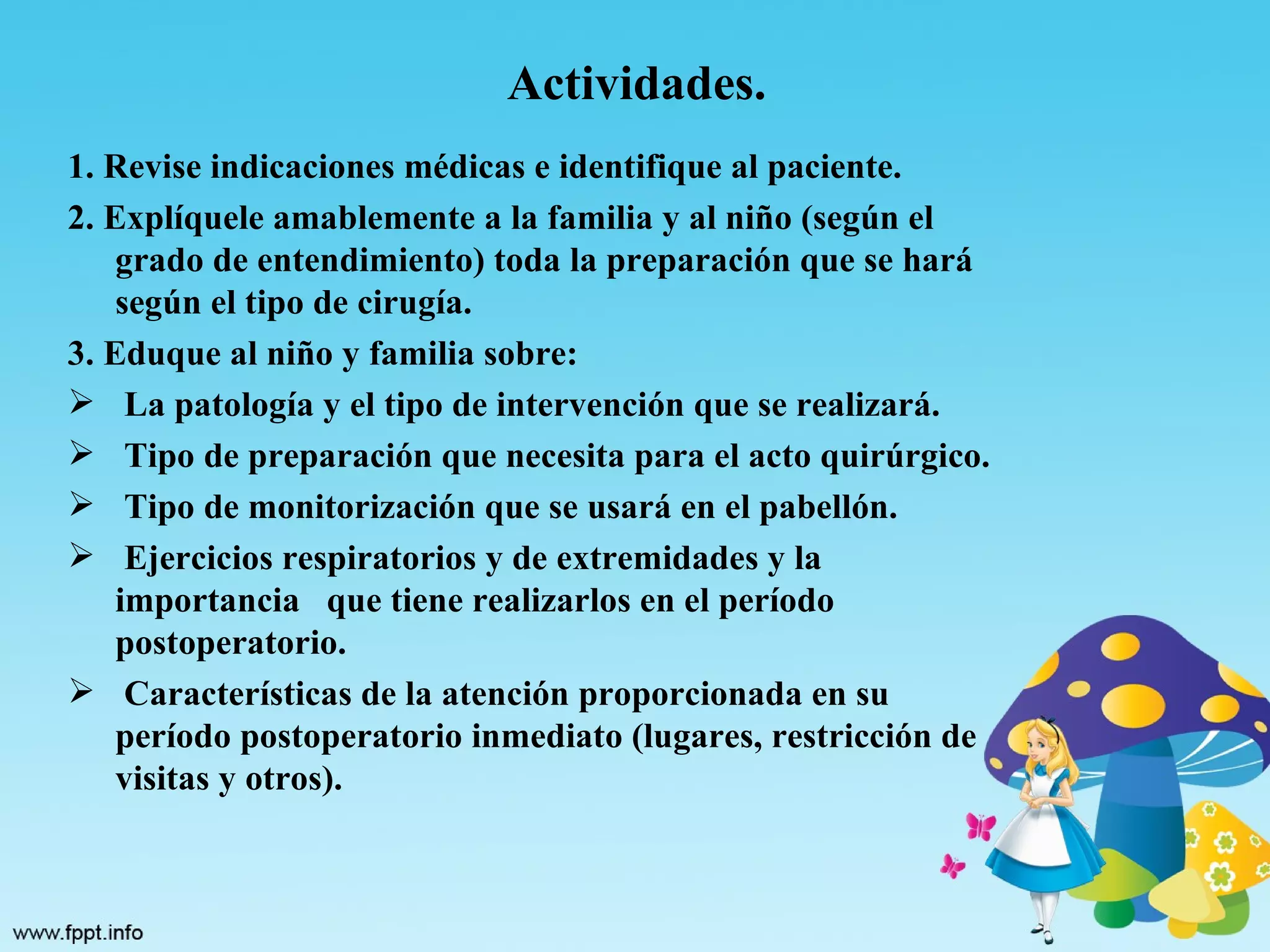 Preparación preoperatoria pcte pediátrico present | PPT