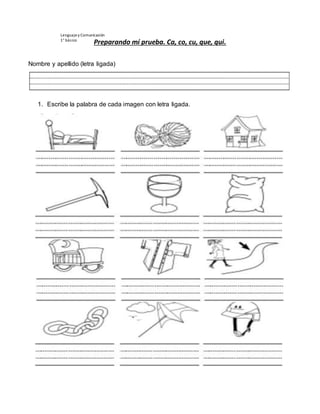 Ejercicios ca, co, cu que, qui | DOCX