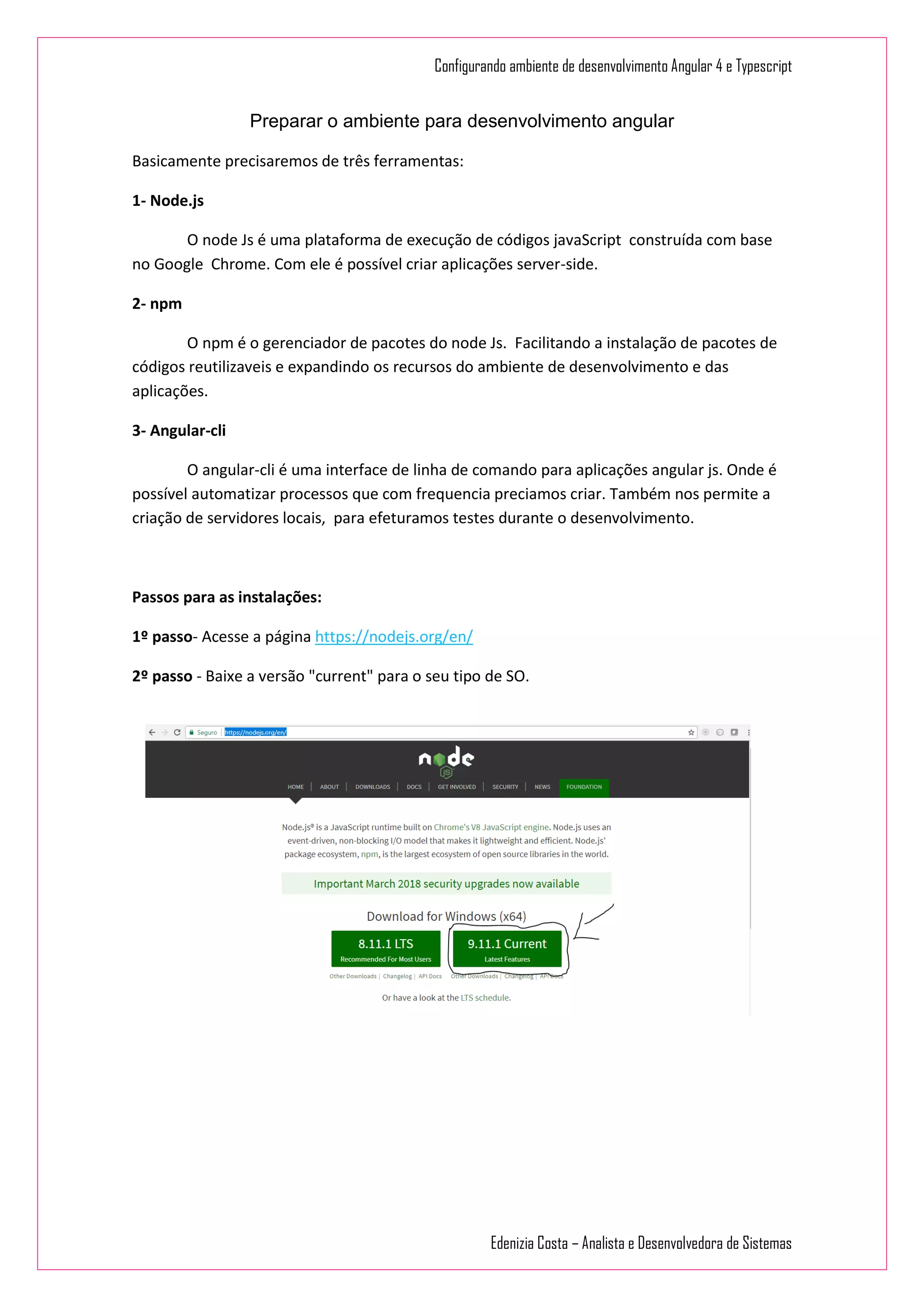 Preparar O Ambiente Para Desenvolvimento Angular Pdf